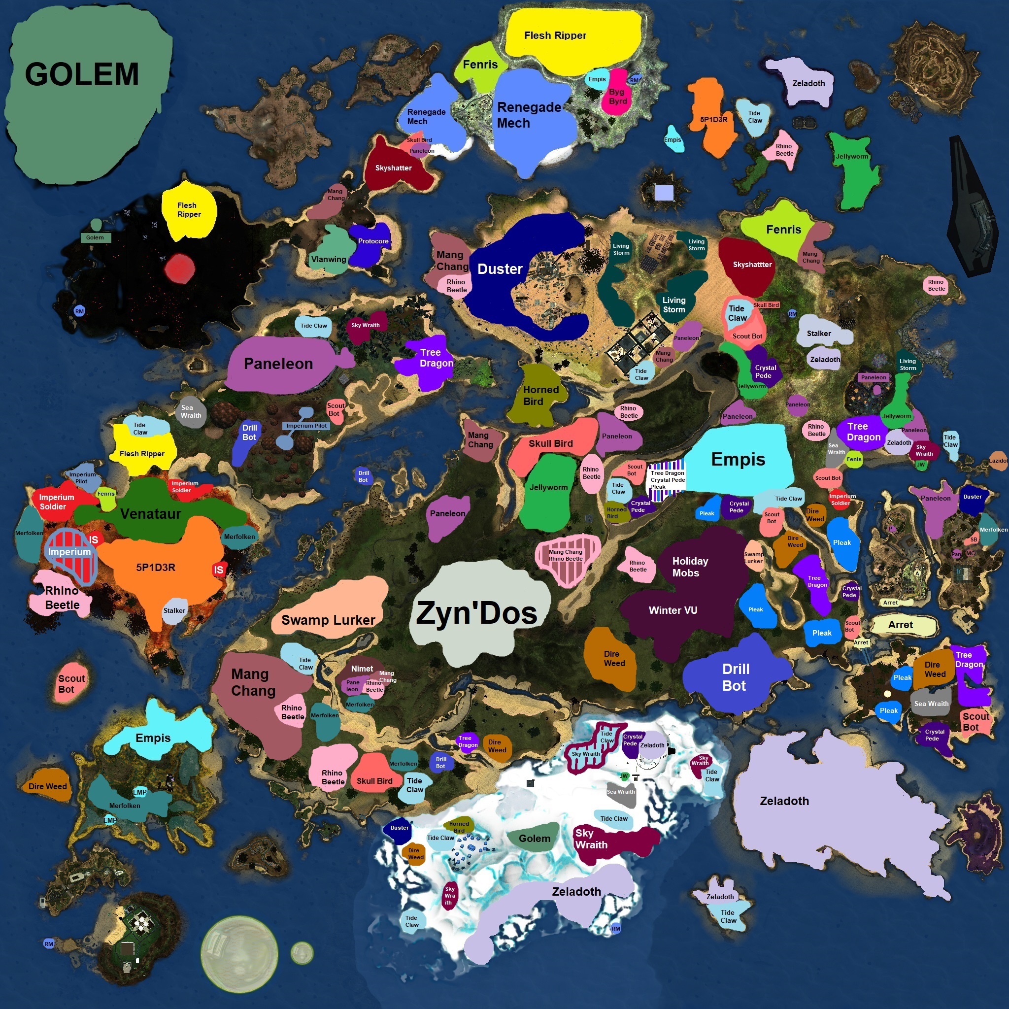 Mob Locations - CyreneDream - A Guide to Planet Cyrene in EU